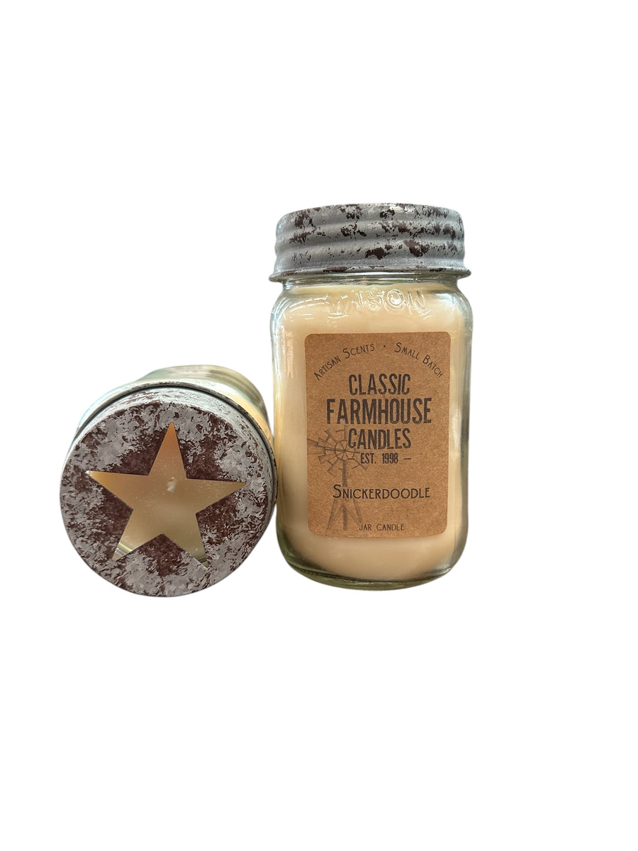 Snickerdoodle 14 oz Star Jar Candle – shopclassicfarmhousecandles
